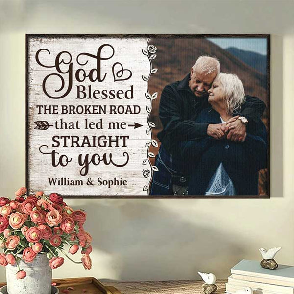 God Led Me Straight To You - Upload Image, Gift For Couples, Husband W ...